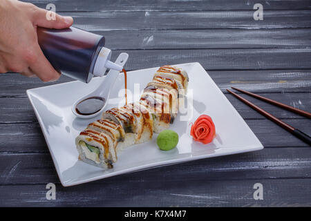 meat rolls from the chef on dripping pan Stock Photo - Alamy