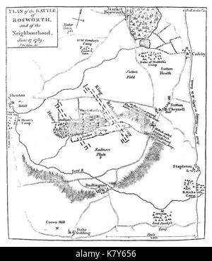 John Pridden's map of the Battle of Bosworth Field Stock Photo - Alamy