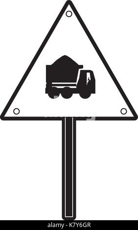 traffic signal with dump truck vector illustration design Stock Vector ...