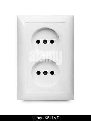 Electrical jack white plastic socket Stock Photo - Alamy