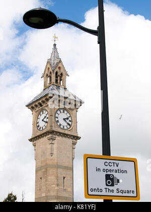 The Victorian clock tower in Barnstaple North Devon viewed across the ...