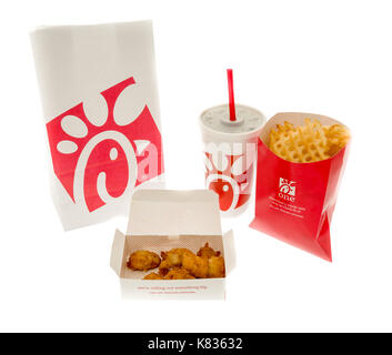 Chick-Fil-A box of chicken nuggets on white Stock Photo - Alamy