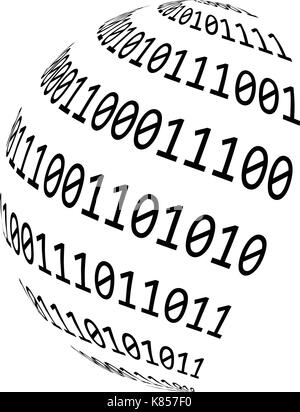 Binary code globe. Technology planet. Big data. Global network. Artificial intelligence. From ...
