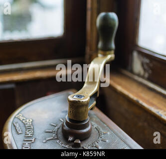 Manx Victorian electric tram controller Stock Photo - Alamy