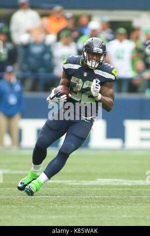 Seattle Seahawks running back Chris Carson (32) on the field during the ...