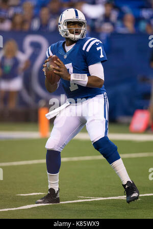 Arizona Cardinals quarterback Jacoby Brissett pauses on the field ...