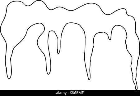 Icicles, snow cap, drift outline vector symbol icon design. Beautiful ...