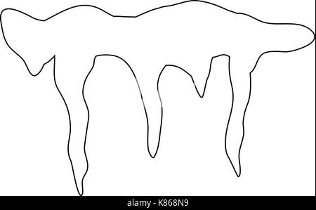 Icicles, snow cap, drift outline vector symbol icon design. Beautiful ...
