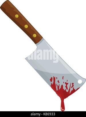 kitchen butcher chopper with blood vector symbol icon design. Beautiful ...