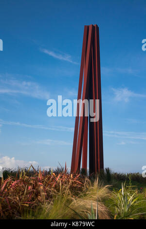 Steel monument Neuf Lignes Obliques (Nine Oblique Lines) on Quai des ...