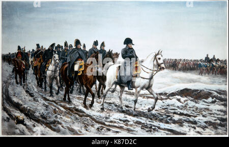 1814. Campagne de France (Napoleon and his staff returning from ...