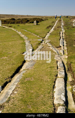 The granite railway or Haytor Granite Tramway Dartmoor Devon Stock ...