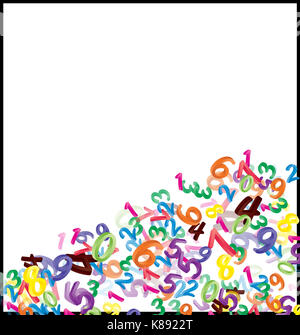 Background of falling cartoon numbers, digits. Funny, cheerful and ...
