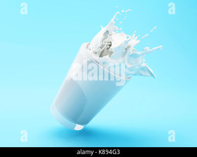 3D Render of glass of milk splash Stock Photo - Alamy