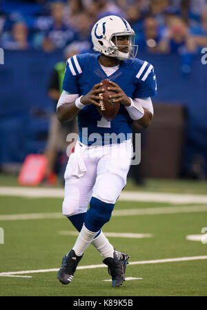 Arizona Cardinals quarterback Jacoby Brissett pauses on the field ...