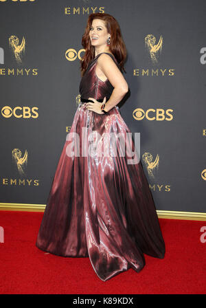 Debra Messing at the 69th Annual Emmy Awards held at the Microsoft ...