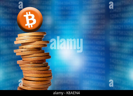 Bitcoin. Crypto currency Bitcoin, BTC, Bit Coin. Macro shot of Bitcoin ...
