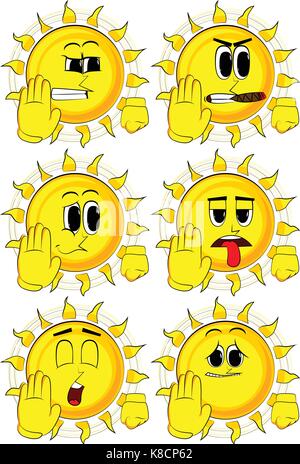 Emoticon showing deny or refuse hand gesture Stock Vector Image & Art ...