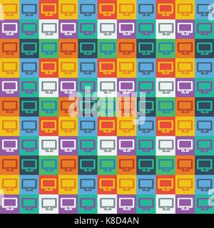 Computer monitor seamless pattern background. Business flat vector ...