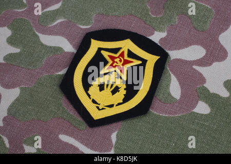 Soviet Army Combat engineer shoulder patch on camouflage uniform Stock ...