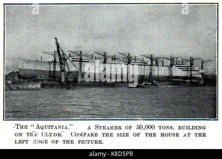 RMS Aquitania at Southampton docks, England, UK in the late 1940s ...