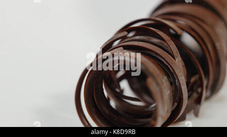 Sweet tubes - dessert. Chocolate tube for decoration, closeup Stock ...