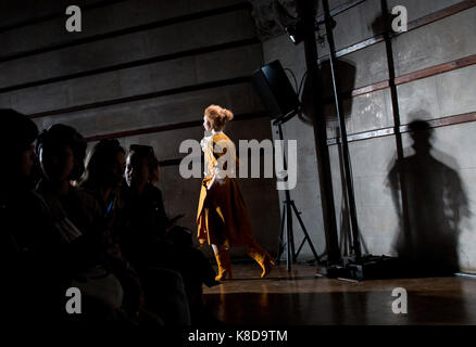 Models on the catwalk during the palmer//harding London Fashion Week ...