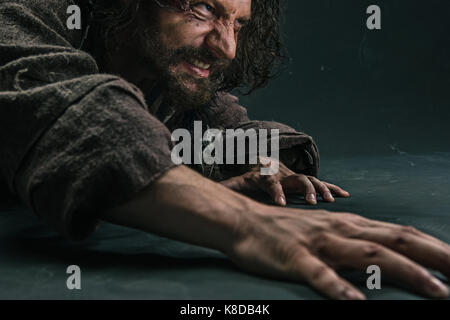 Actor in makeup, a poor man Stock Photo - Alamy