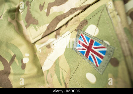 British soldiers and Union Jack flag, 1815, Peninsula War Regiment as ...