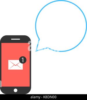 Isolated smartphone and bubble vector design Stock Vector Image & Art ...