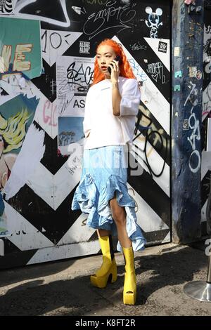 EDITORIAL USE ONLY Rina Sawayama during the filming for the Graham ...