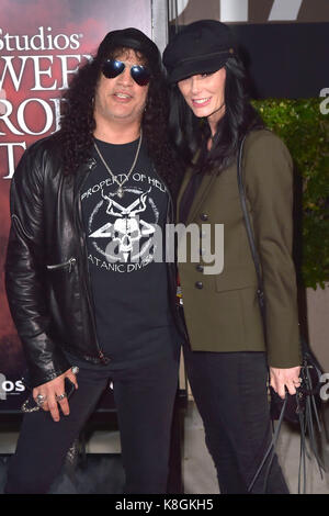Slash (Guns n' Roses) and his girlfriend Meegan Hodges attend the ...