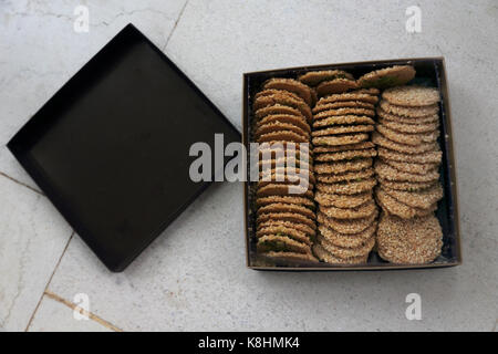 Abu Afif Barazek Iraqi Biscuits Shahada on box Stock Photo - Alamy