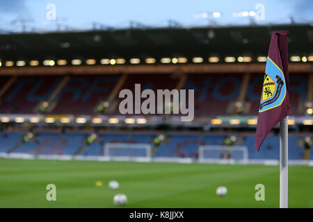 A general view of Turf Moor corner flag ahead of the Premier League ...