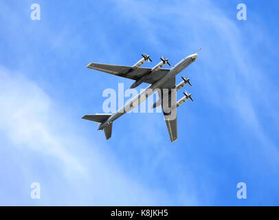 Strategic bomber Tu-95 Bear is in the State Museum of Aviation Stock ...
