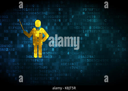 Education concept: Teacher on Digital Data Paper background Stock Photo ...
