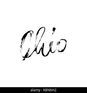 Typography of The USA Ohio States Handwritten Illustration on Official ...