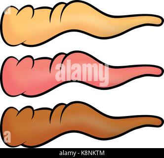 Crooked cartoon nose, carrot nose for witch or snowman icon, symbol ...