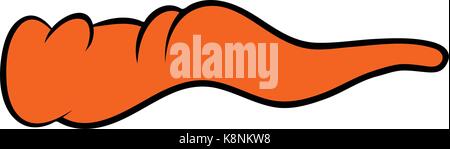 Crooked cartoon nose, carrot nose for witch or snowman icon, symbol ...