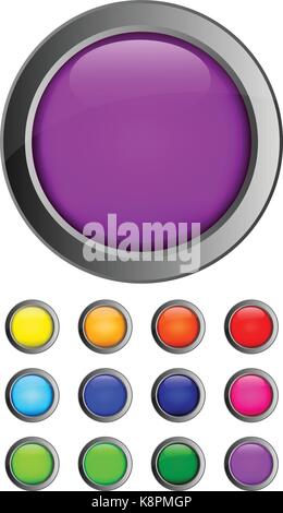 Set of Click here web button, internet flat pointer design, press link vector illustration Stock ...