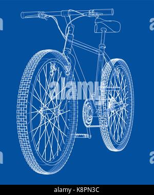 Bicycle. Wire-frame style. Vector Stock Vector Image & Art - Alamy