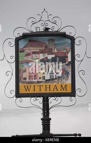 Town sign, Newland Street, Witham, Essex, England, United Kingdom Stock Photo - Alamy