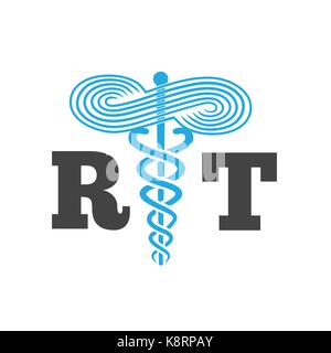 Respiratory Therapist Medical Symbol Icon - RRT, RT or CRT Stock Vector ...