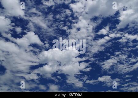 Fair Weather, Summer, Alto Cumulus Clouds, Sky Background. Settled British Weather. Exeter ...