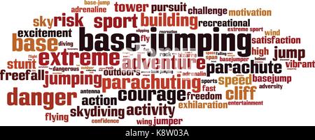 BASE jumping word cloud concept. Vector illustration Stock Vector Image ...