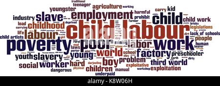 Child labour word cloud concept. Vector illustration Stock Vector Image ...