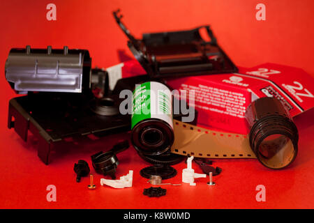 Exploded view of disposable film camera (one-time-use camera) - USA ...