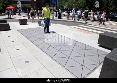 Electricity generating pavers on public walkway near Dupont Circle ...