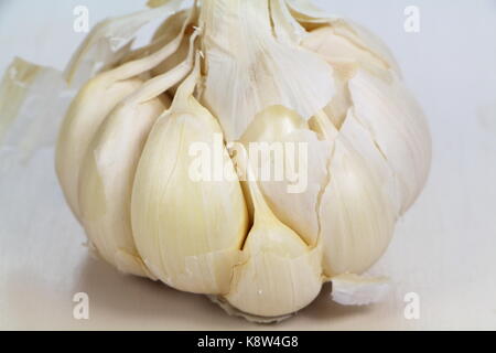 Garlic, garlic cloves. The head of fresh garlic with visible teeth ...
