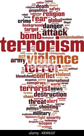 TERRORISM. Word cloud illustration. Tag cloud concept collage Stock ...